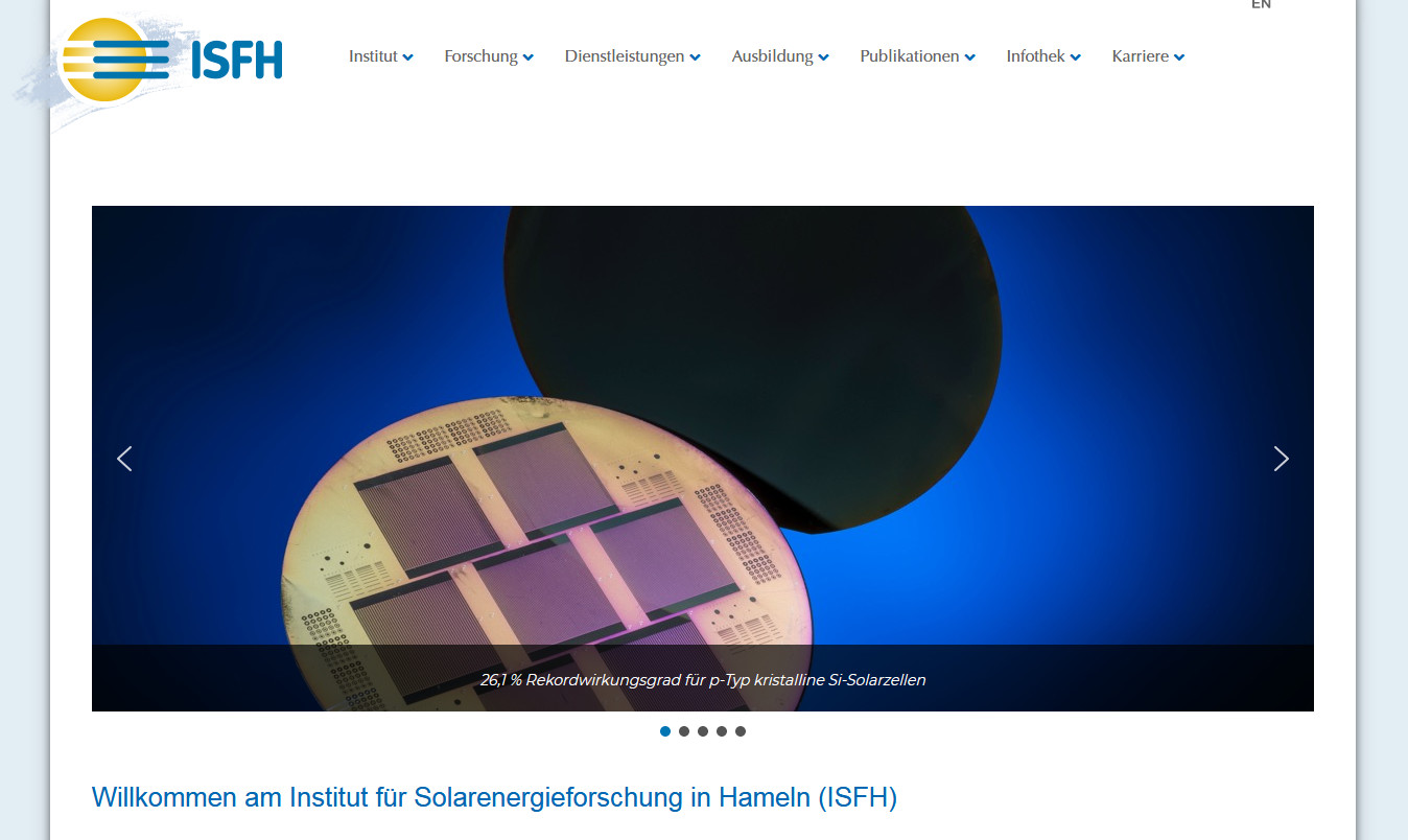 Institut für Solarenergieforschung (ISFH) | Solar | Beratungsstellen ...
