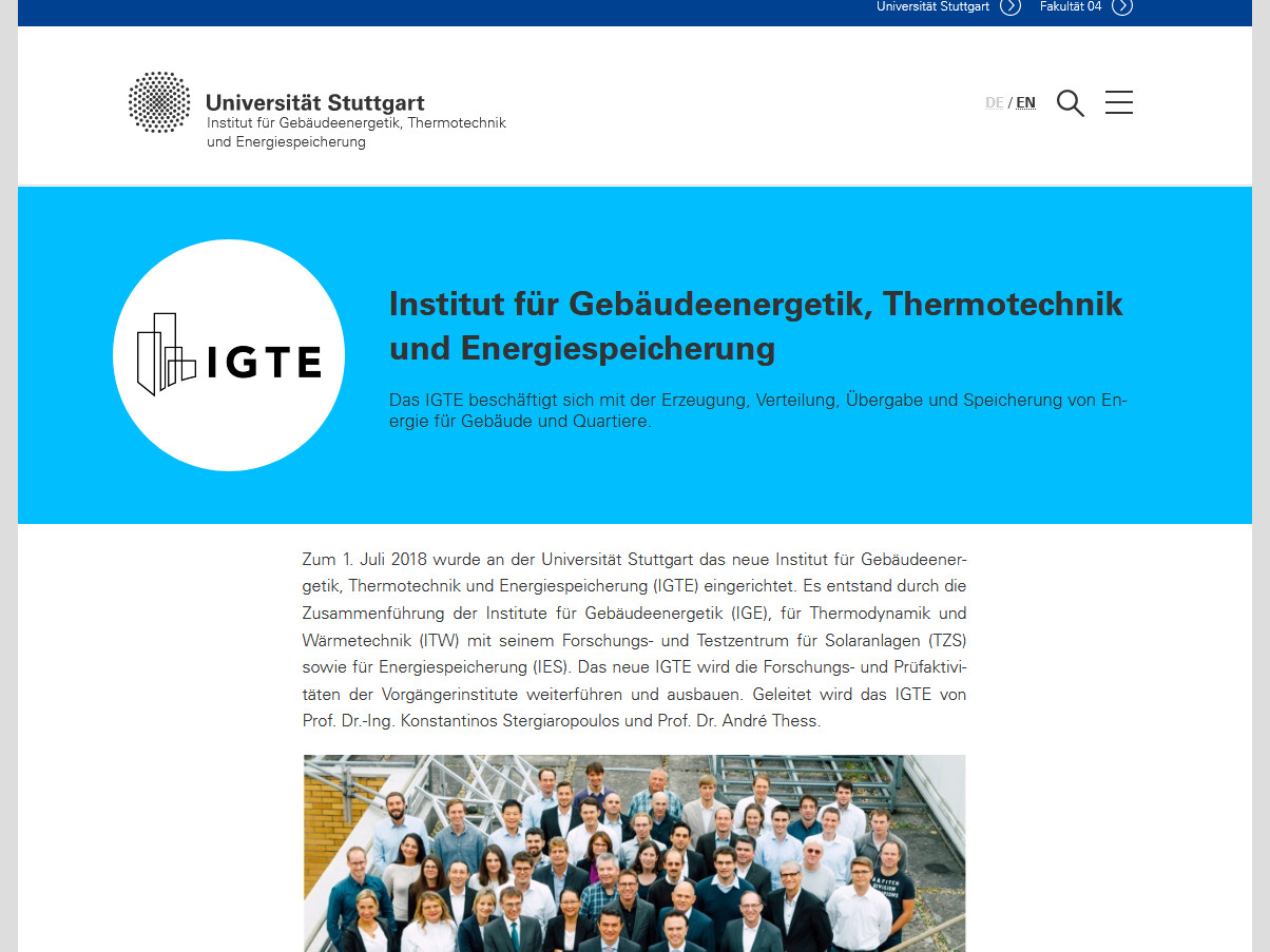 Institut für Gebäudeenergetik, Thermotechnik und Energiespeicherung ...