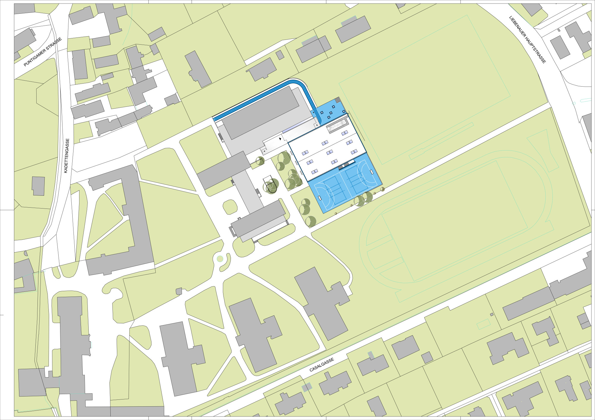 Dreifachsporthalle Blue Box in Graz | Boden | Sport/Freizeit | BauNetz ...