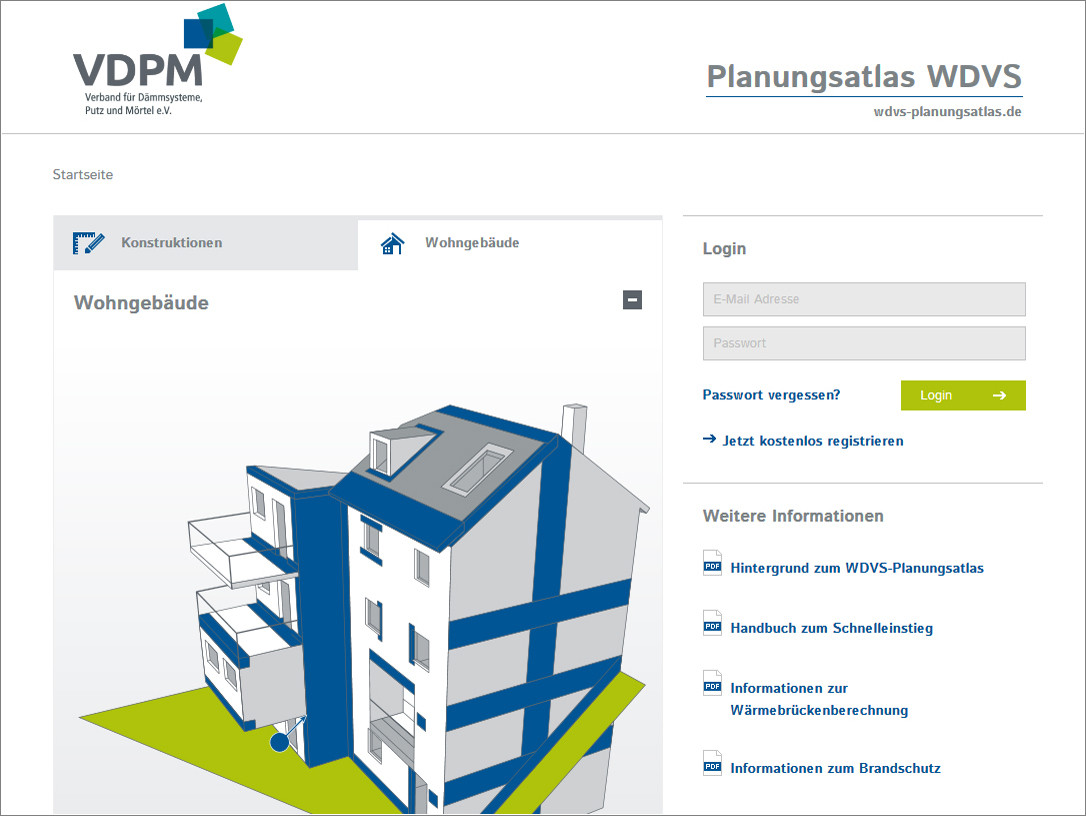 Planungsatlas WDVS | Dämmstoffe | Linkliste | BauNetz Wissen
