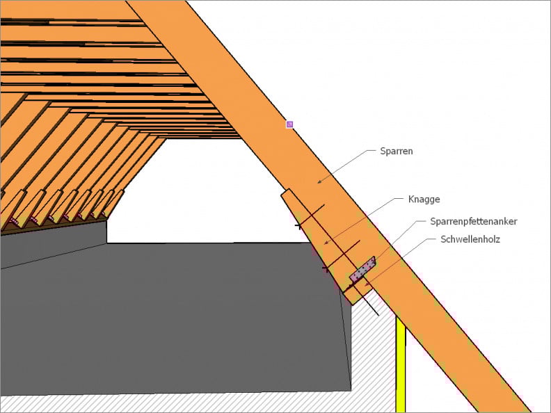 Knagge | Geneigtes Dach | Glossar | BauNetz Wissen