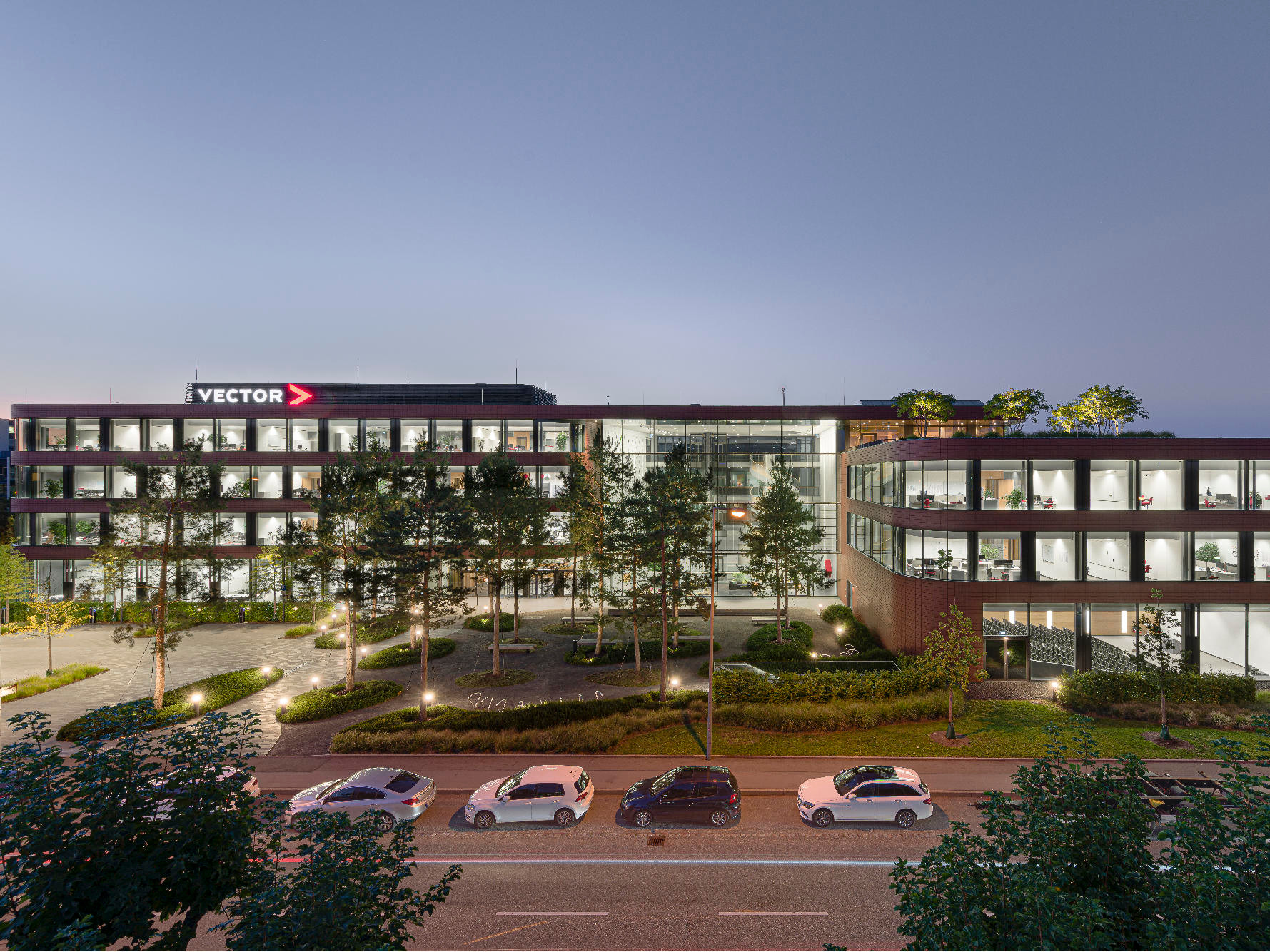 Firmenzentrale Vector Informatik in Stuttgart | Flachdach | Büro- und ...