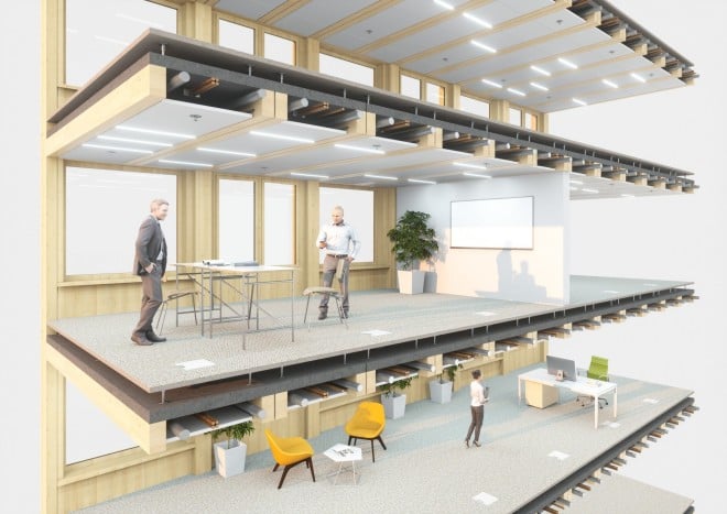 Holz-Beton-Verbunddecke mit Klimatisierung | Holz | News | BauNetz Wissen