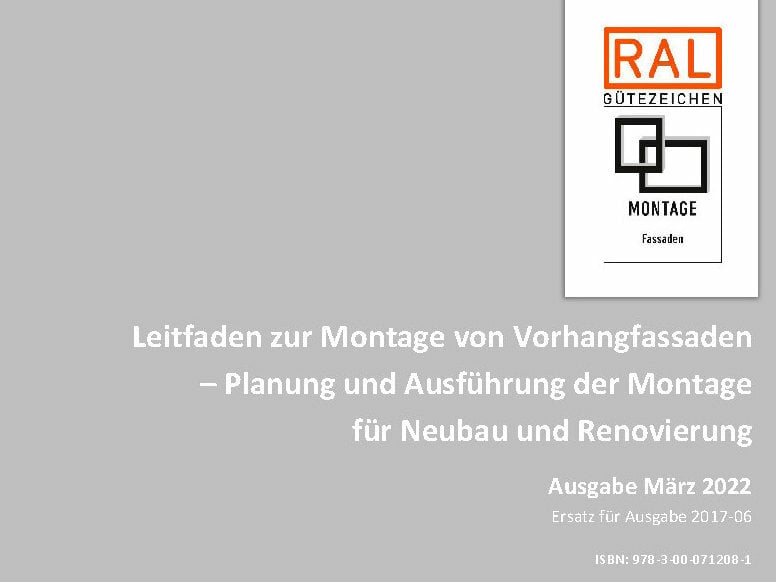 Leitfaden zur Montage von Vorhangfassaden (2022-03) | Glas | Planungshilfen | Baunetz_Wissen