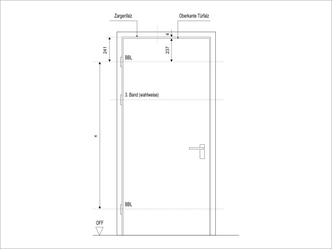 DIN 18268 Türbänder - Bandbezugslinie | Beschläge | Normen im Detail | BauNetz Wissen