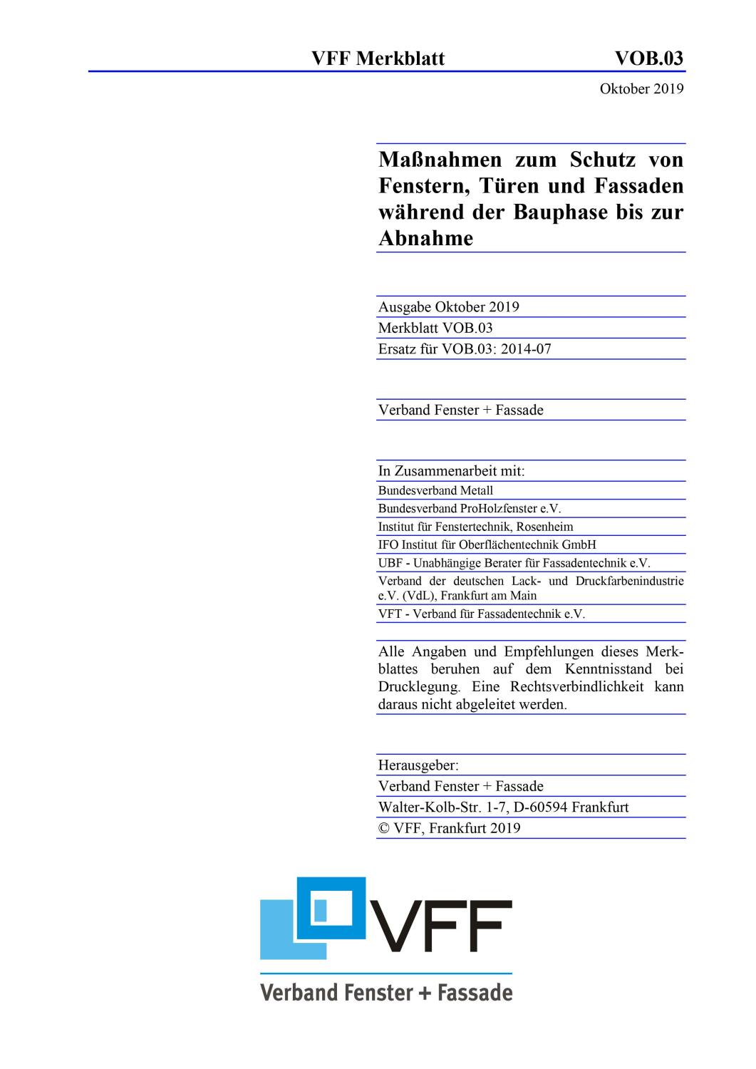 Maßnahmen zum Schutz von Fenstern, Türen und Fassaden (VOB.03: 2019-10) | Glas | Planungshilfen ...