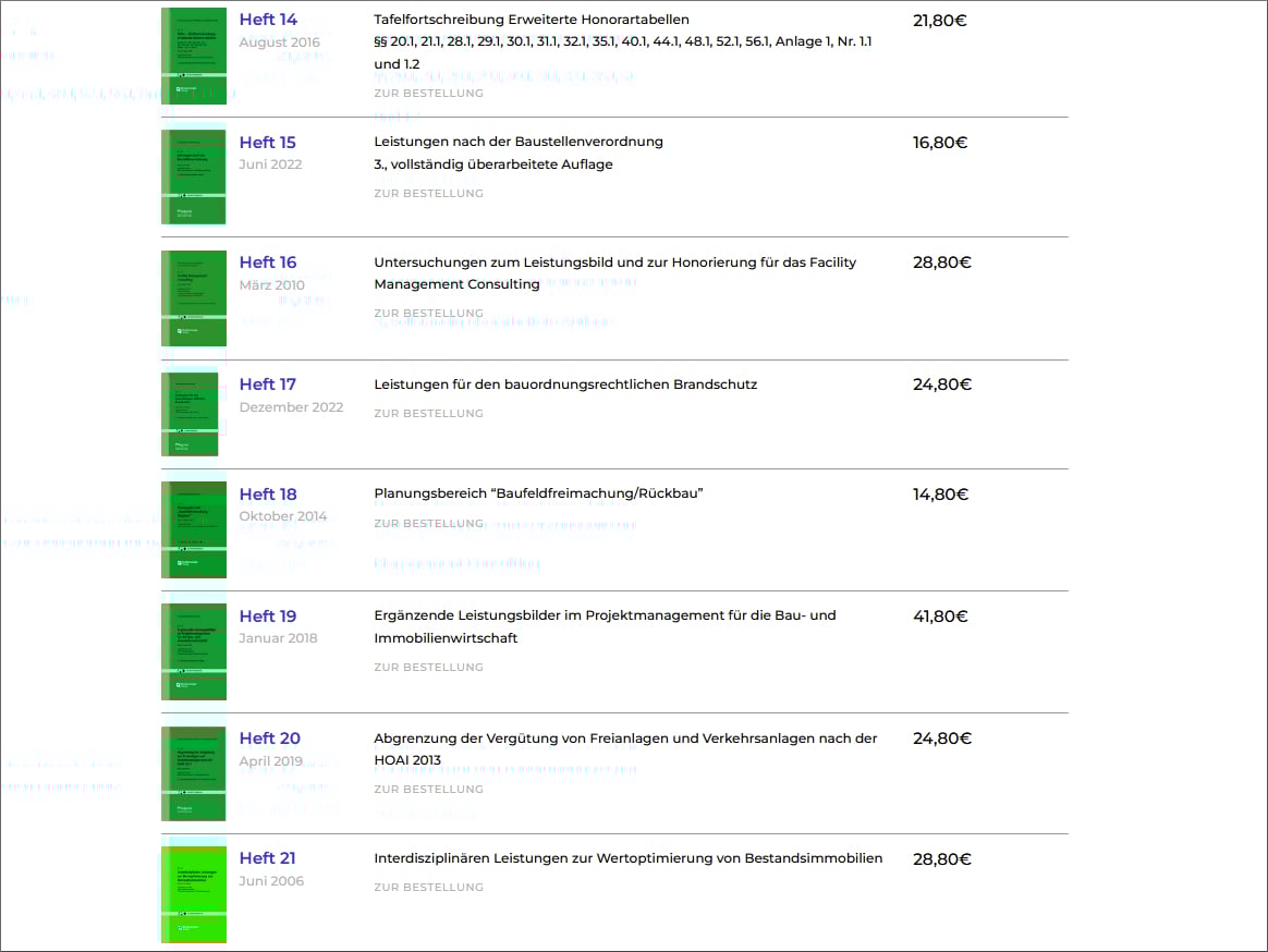 AHO-Schriftenreihe zur Leistungsbeschreibung und Honorarkalkulation ...